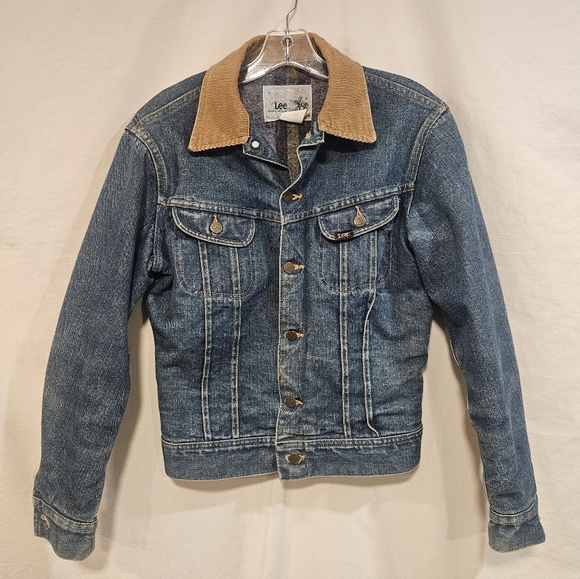 Lee | Jackets & Coats | Vintage Lee Denim Jacket With Tan Corduroy ...